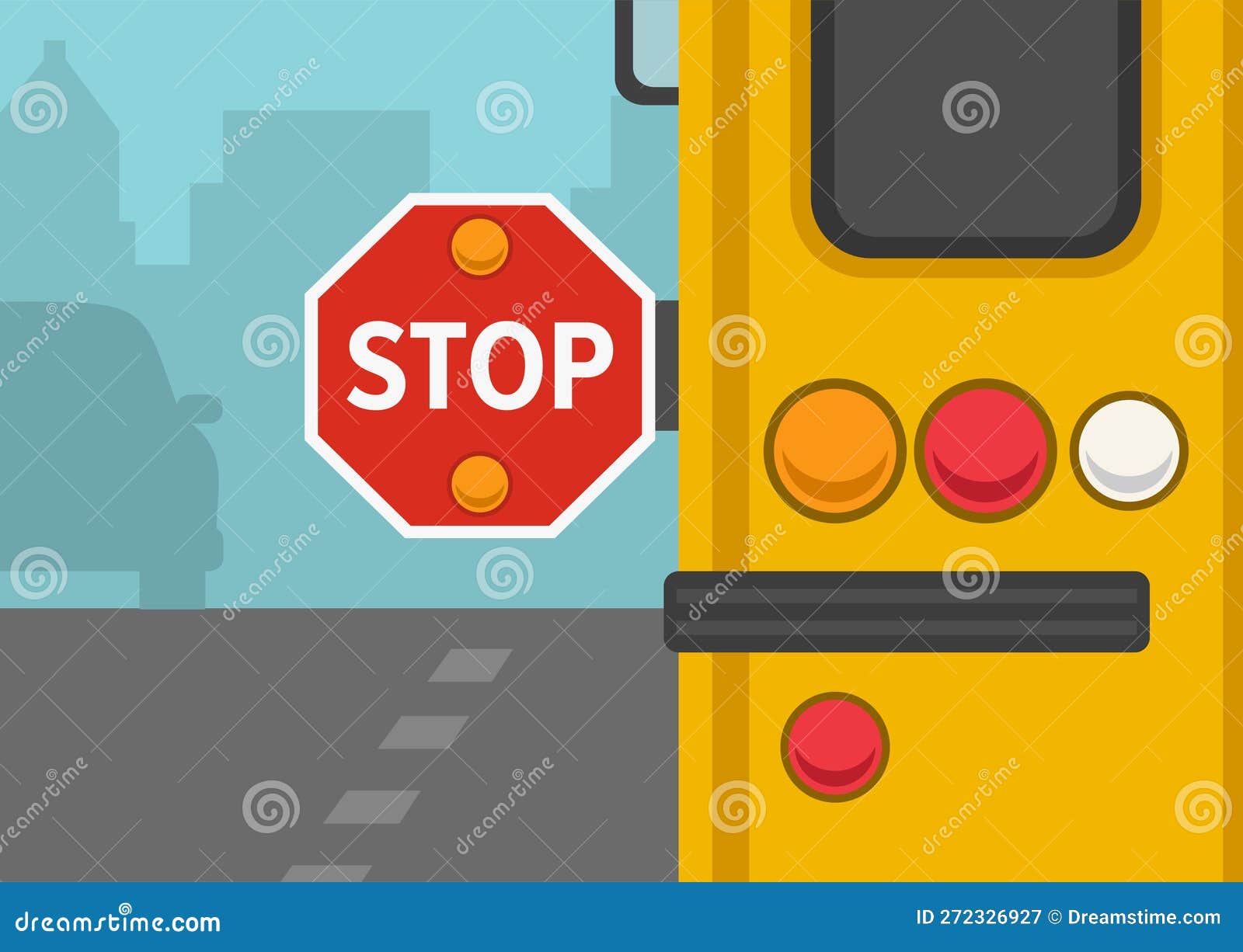 Driving Rules and Tips. Back View of School Bus with an Extended Stop ...