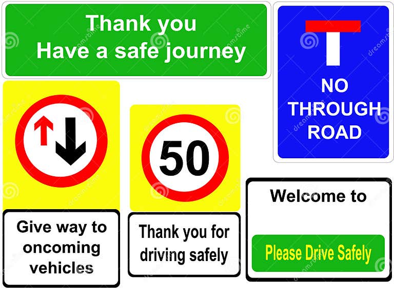 Driving safely signs stock vector. Illustration of vehicles - 955188