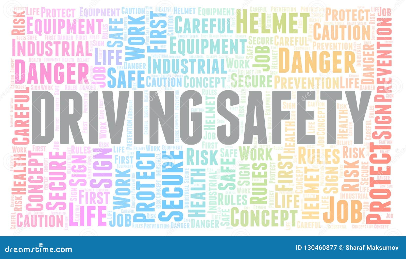 Driving Safety word cloud. stock illustration. Illustration of protect ...