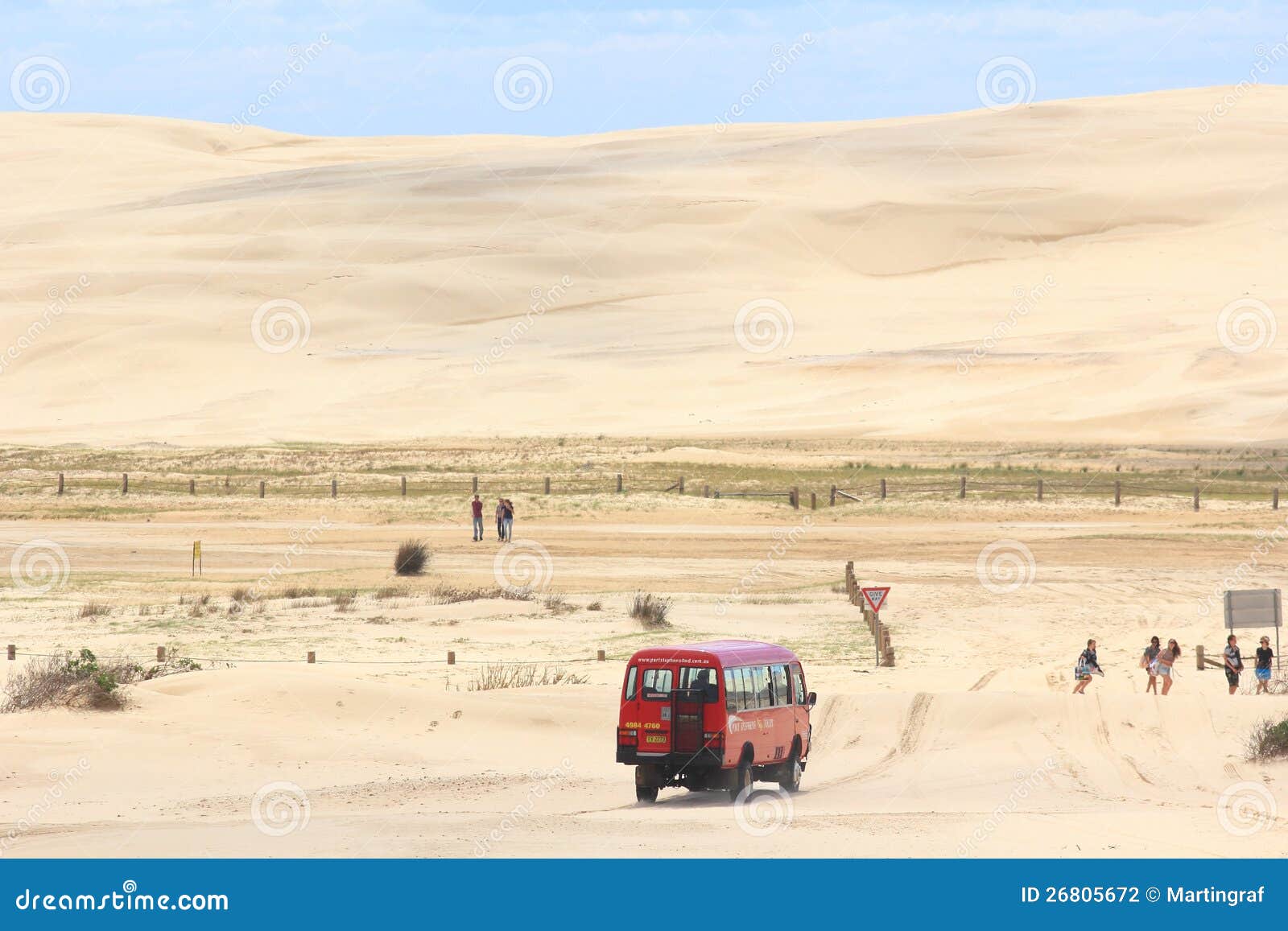 Driving by Bus into Sand Dune Landscape Editorial Photography - Image ...