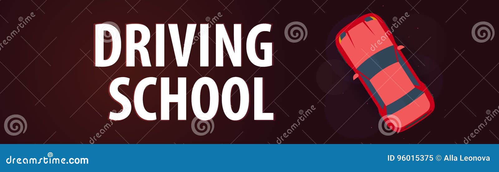 Driving School Banner. Auto Education. the Rules of the Road. Vector ...