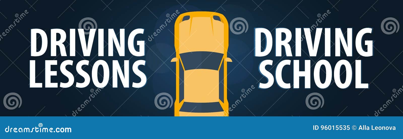 Driving School Banner. Auto Education. the Rules of the Road. Vector ...