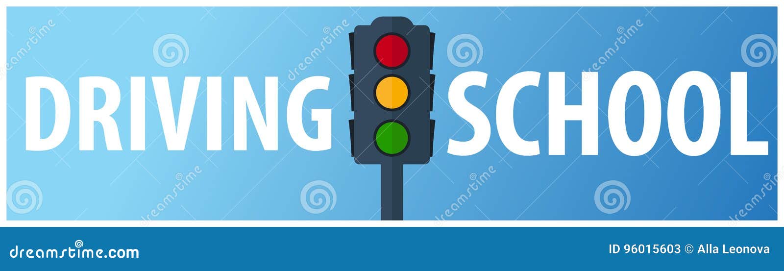 Driving School Banner. Auto Education. the Rules of the Road. Vector ...