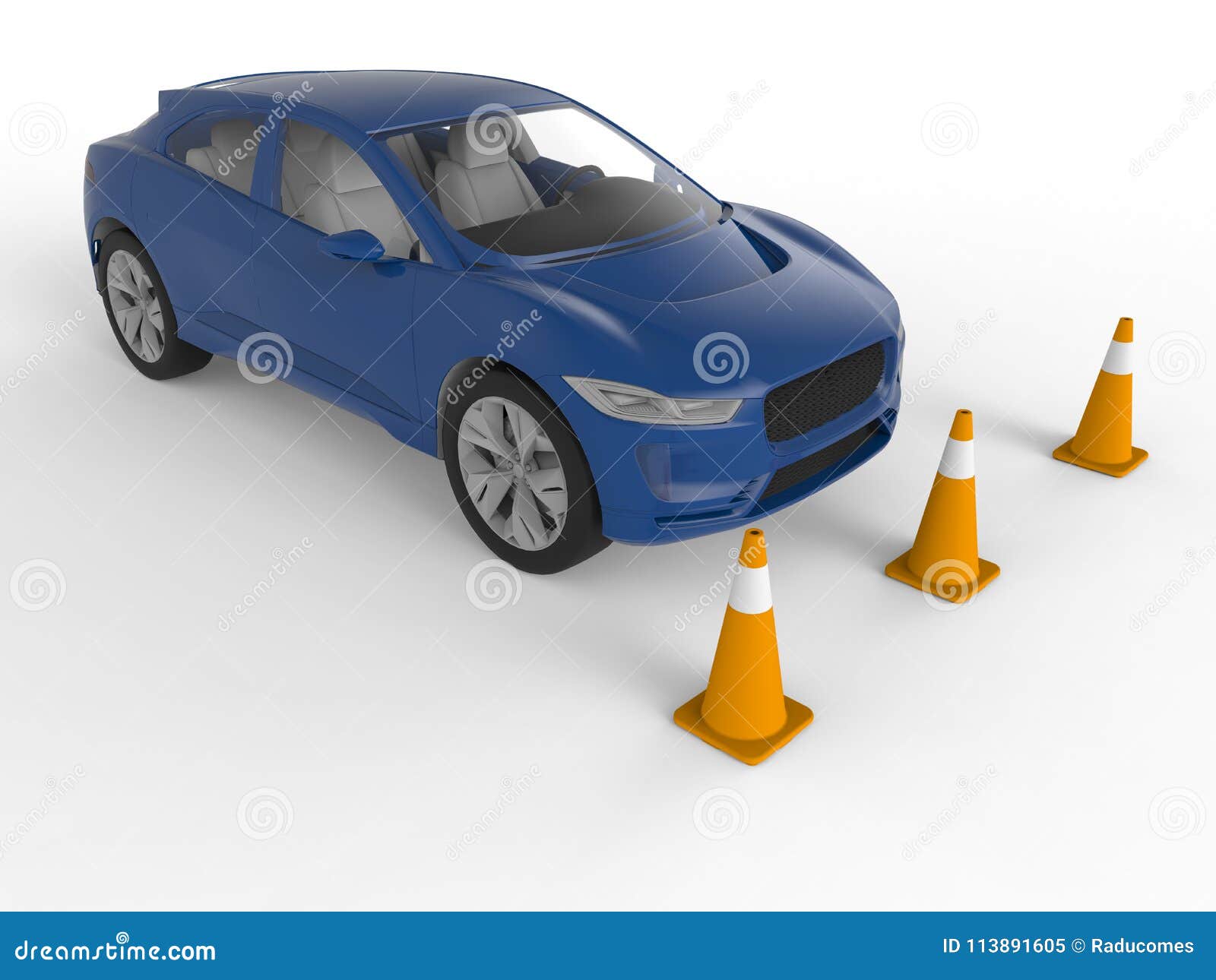 Driving School - Basic Traffic Cone Test Stock Illustration ...