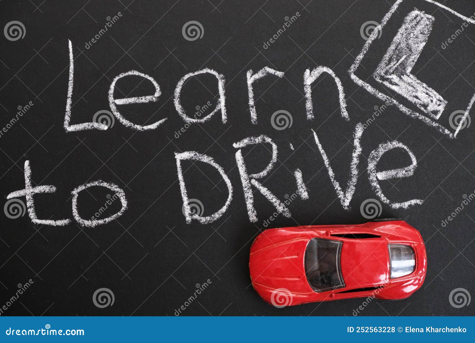 Driving School Chalkboard, Educational and Creative Composition with ...