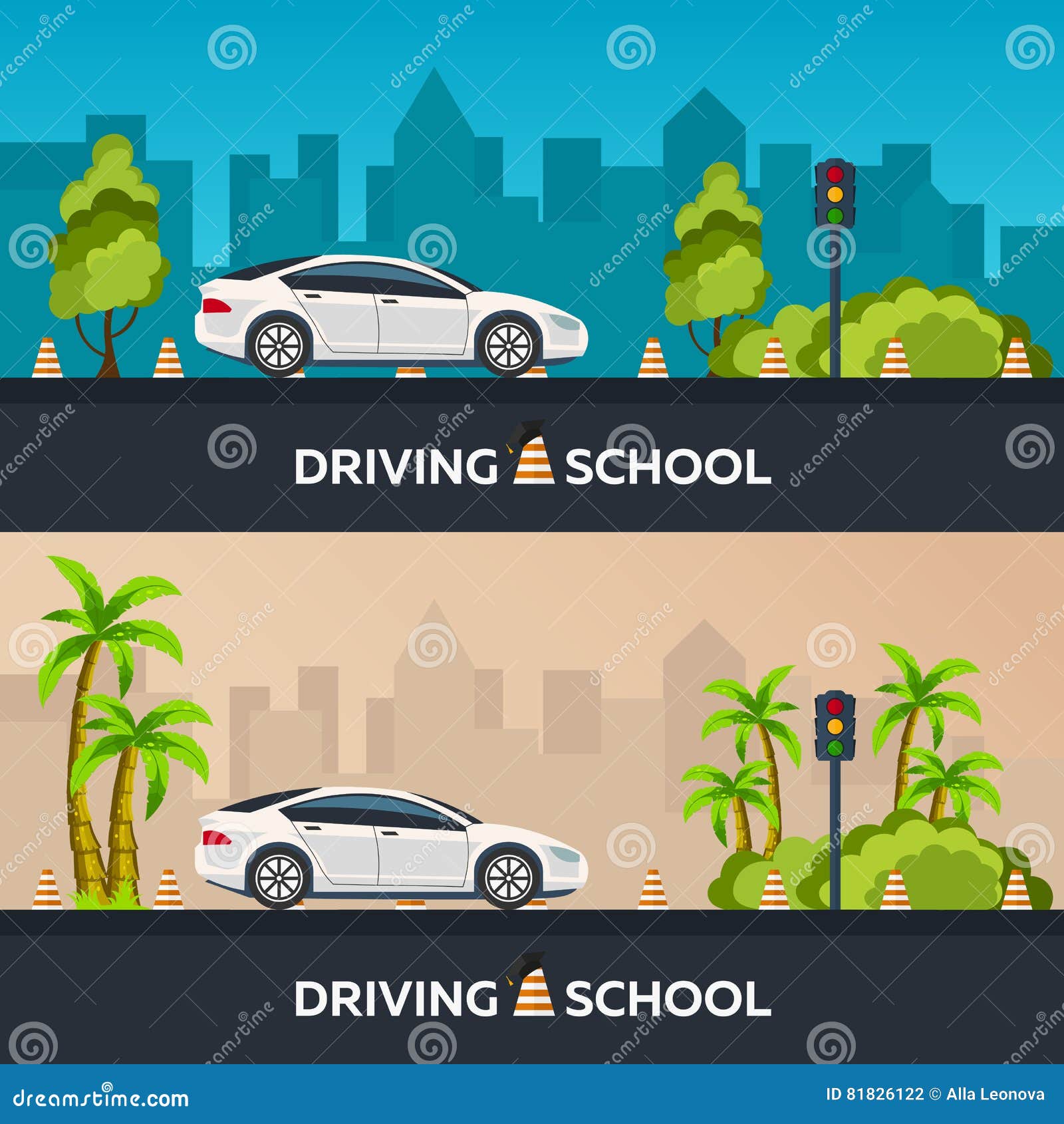 Driving School Illustration. Auto. Auto Education. the Rules of the ...
