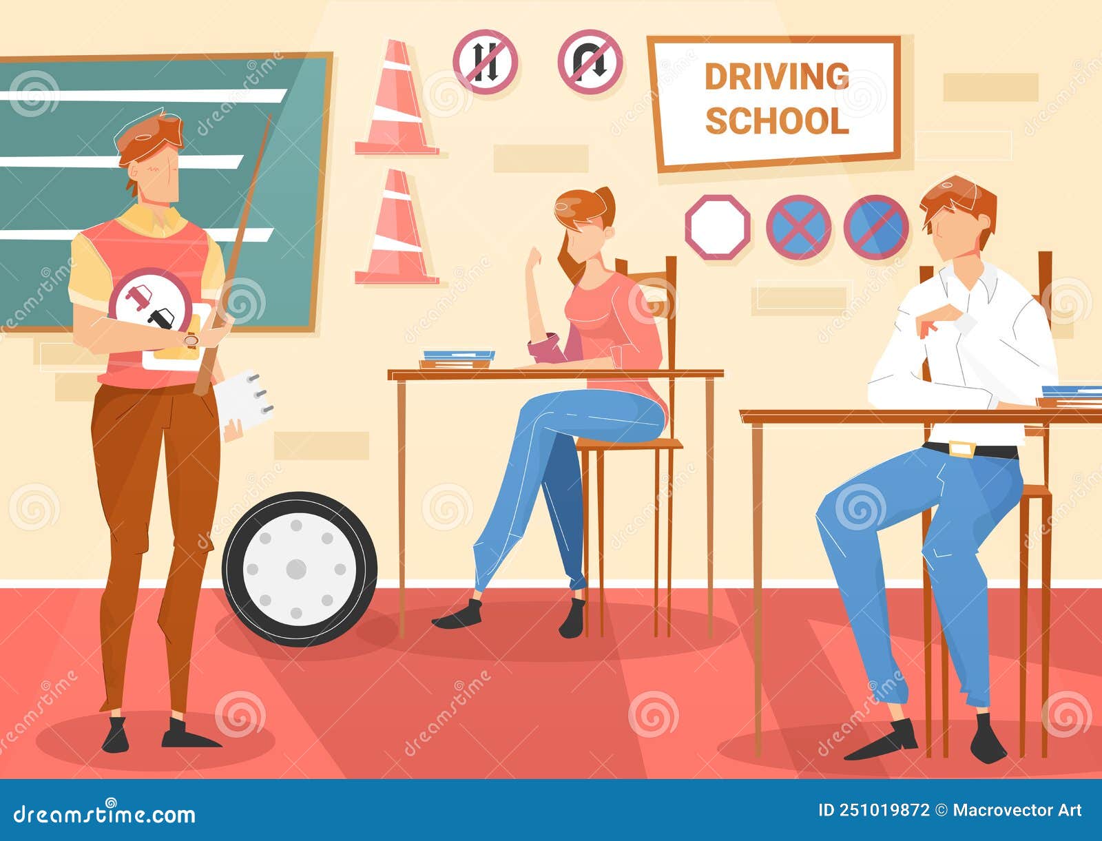 Driving School Lesson stock vector. Illustration of flyer - 251019872