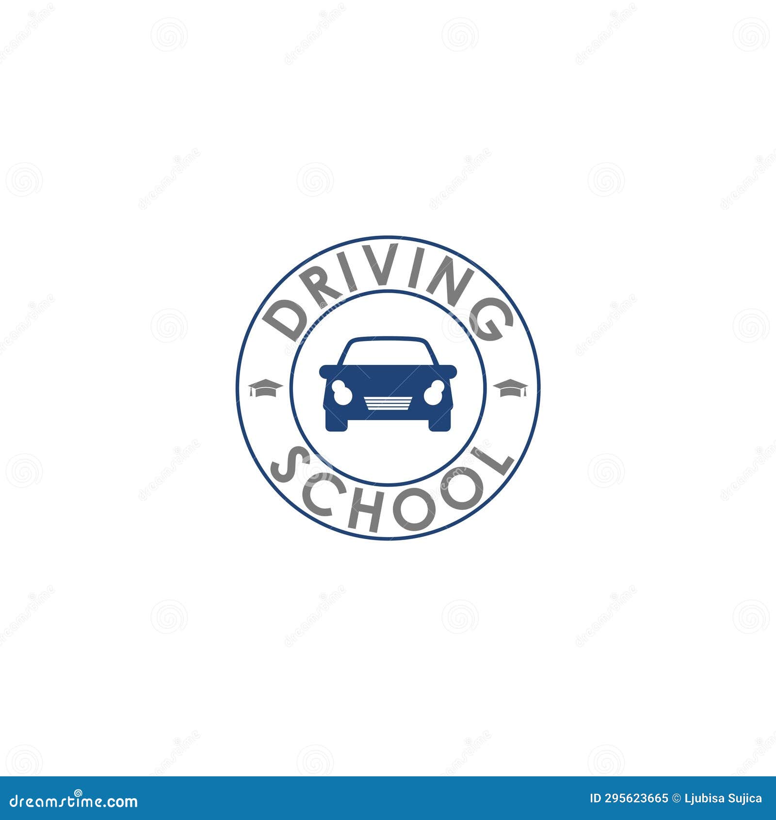 Driving School Logo Icon Isolated on White Background Stock Vector ...
