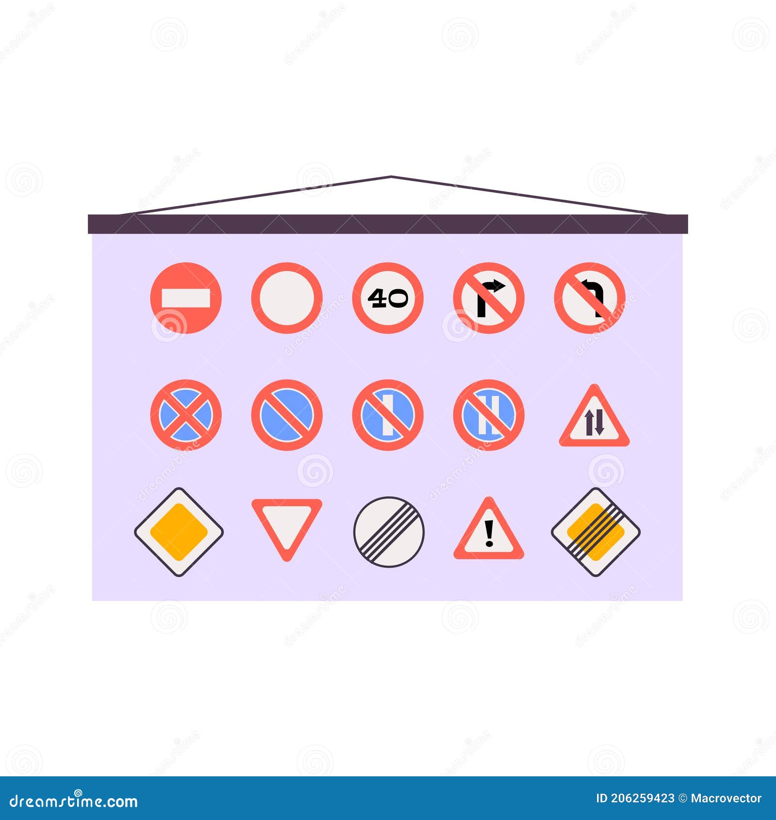 Driving School Poster stock vector. Illustration of lights - 206259423