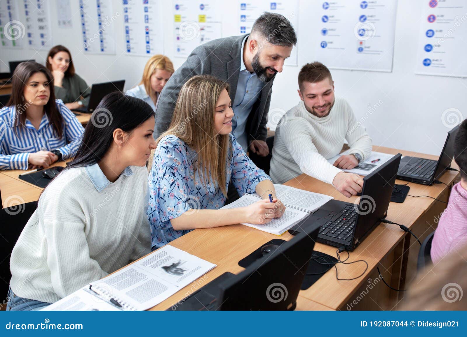Driving School Students in the Classroom Stock Photo - Image of people ...