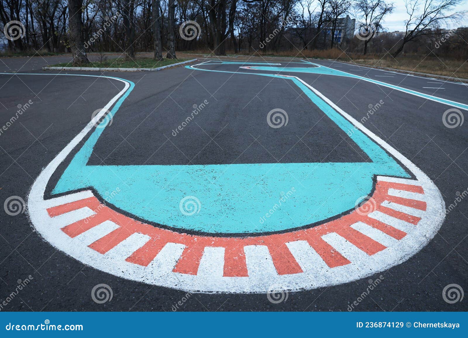 Driving School Test Track with Marking Lines for Practice Stock Image ...