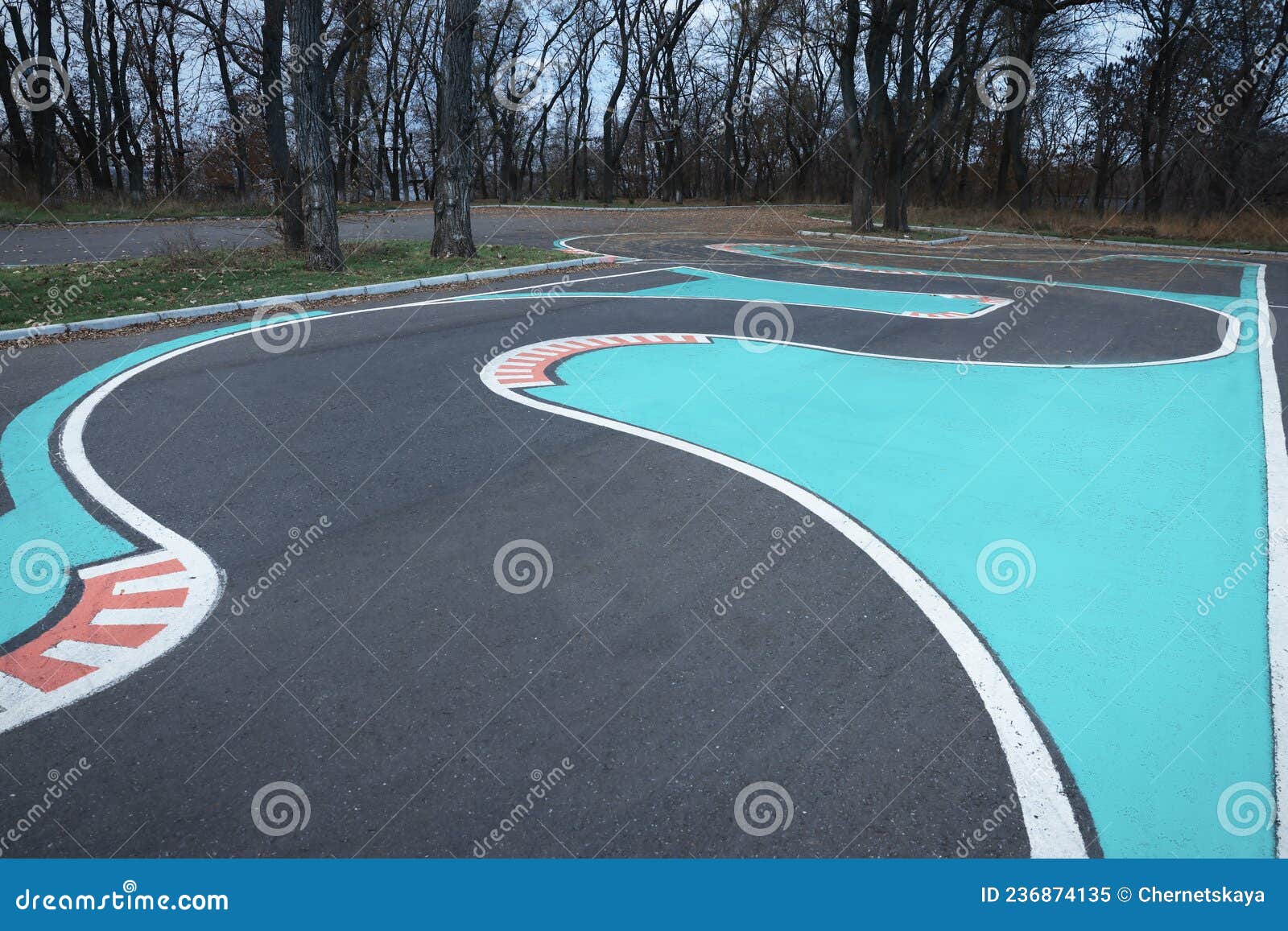 Driving School Test Track with Marking Lines for Practice Stock Image ...