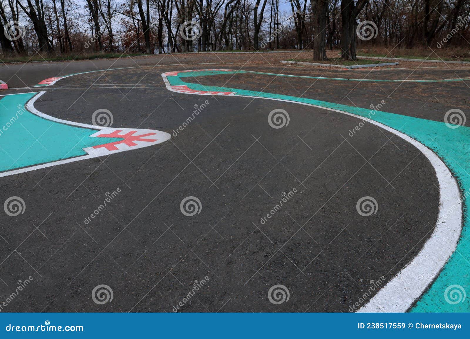 Driving School Test Track with Marking Lines for Practice Stock Image ...