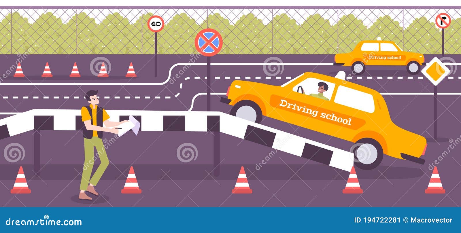 Driving School Training Background Stock Illustration - Illustration of ...