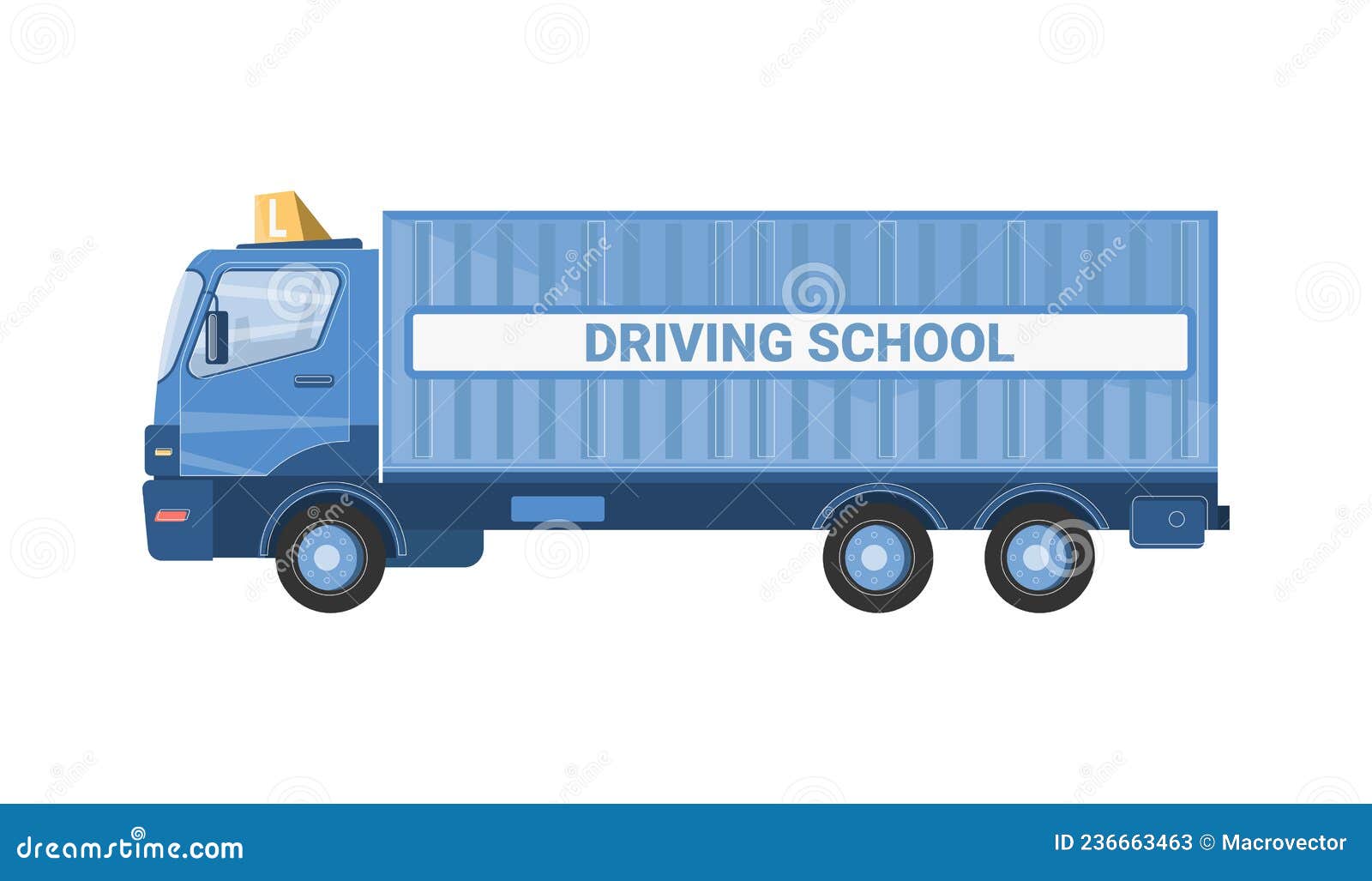 Driving School Truck Composition Stock Vector - Illustration of driver ...