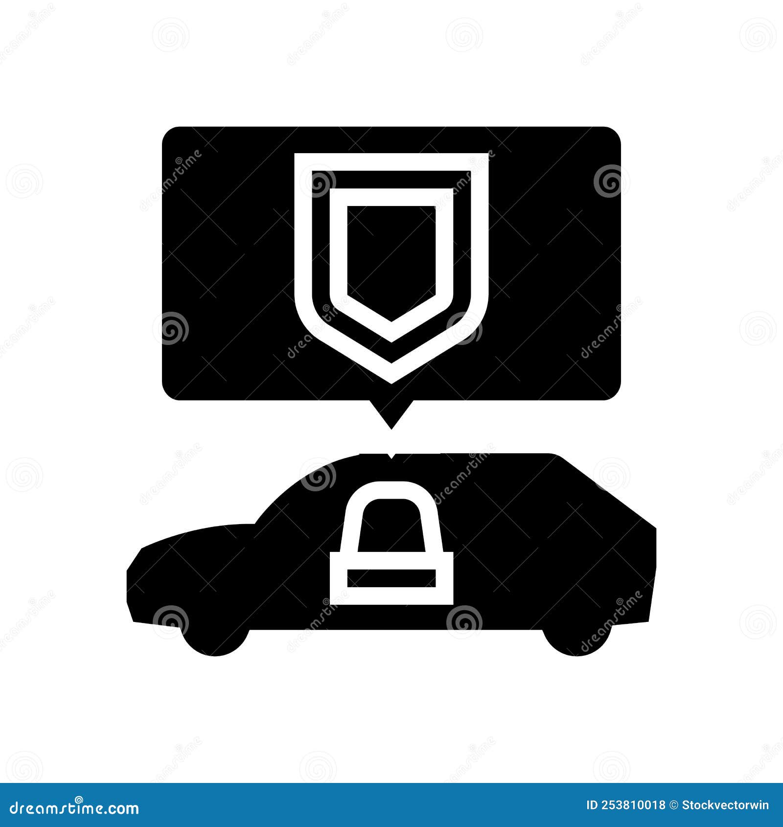 Driving Security Glyph Icon Vector Illustration Stock Vector ...