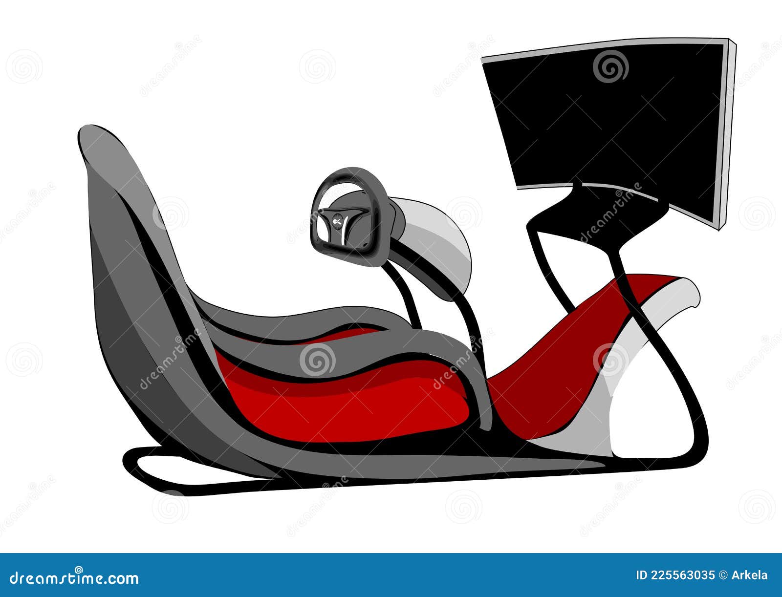 Driving simulator stock illustration. Illustration of monitor - 225563035