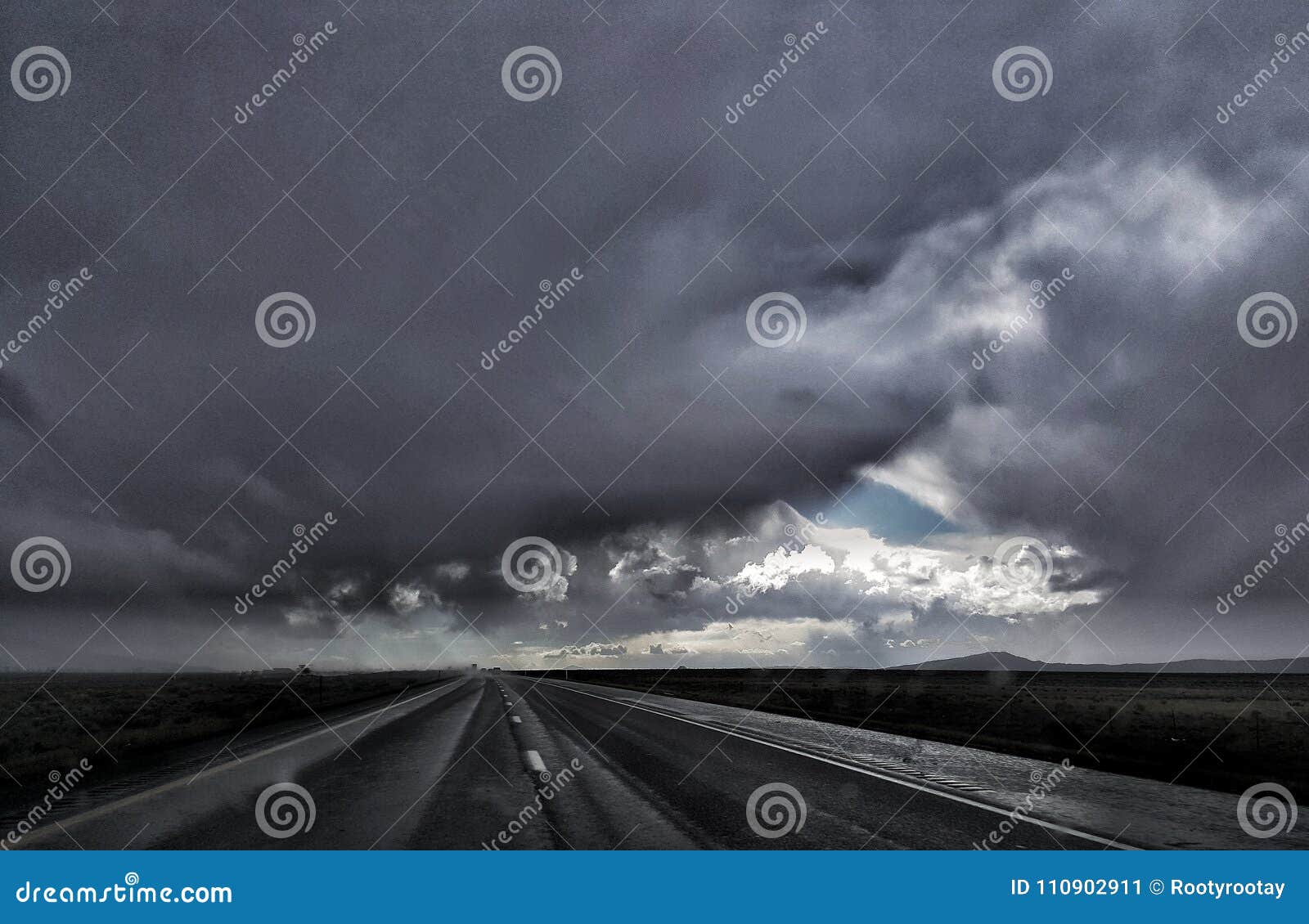 Storm on the road stock image. Image of driving, south - 110902911