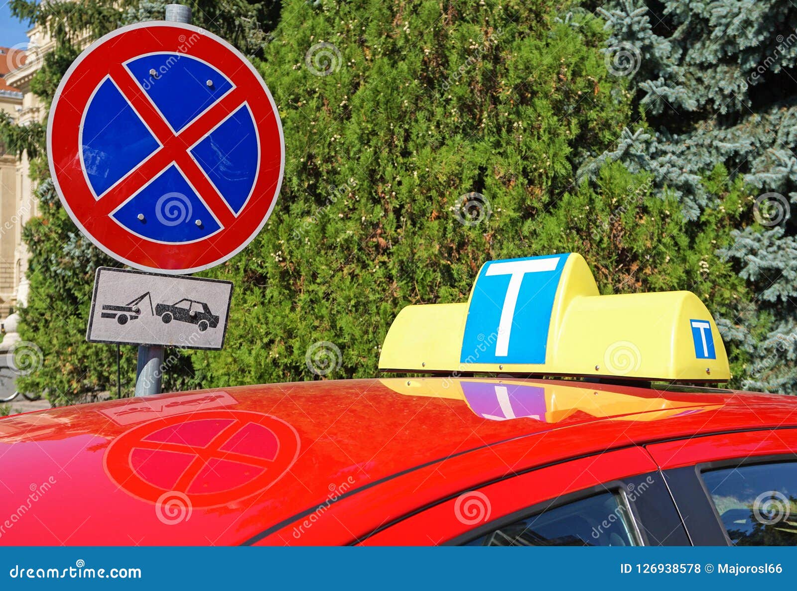 Driving Student Car and Do Not Stop Road Sign Stock Photo - Image of ...