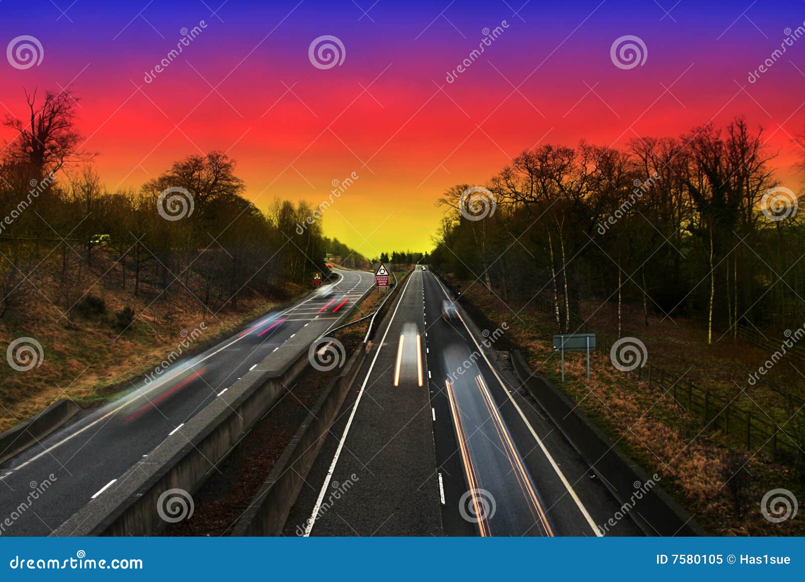 Driving at Sunset stock image. Image of night, tarmac - 7580105