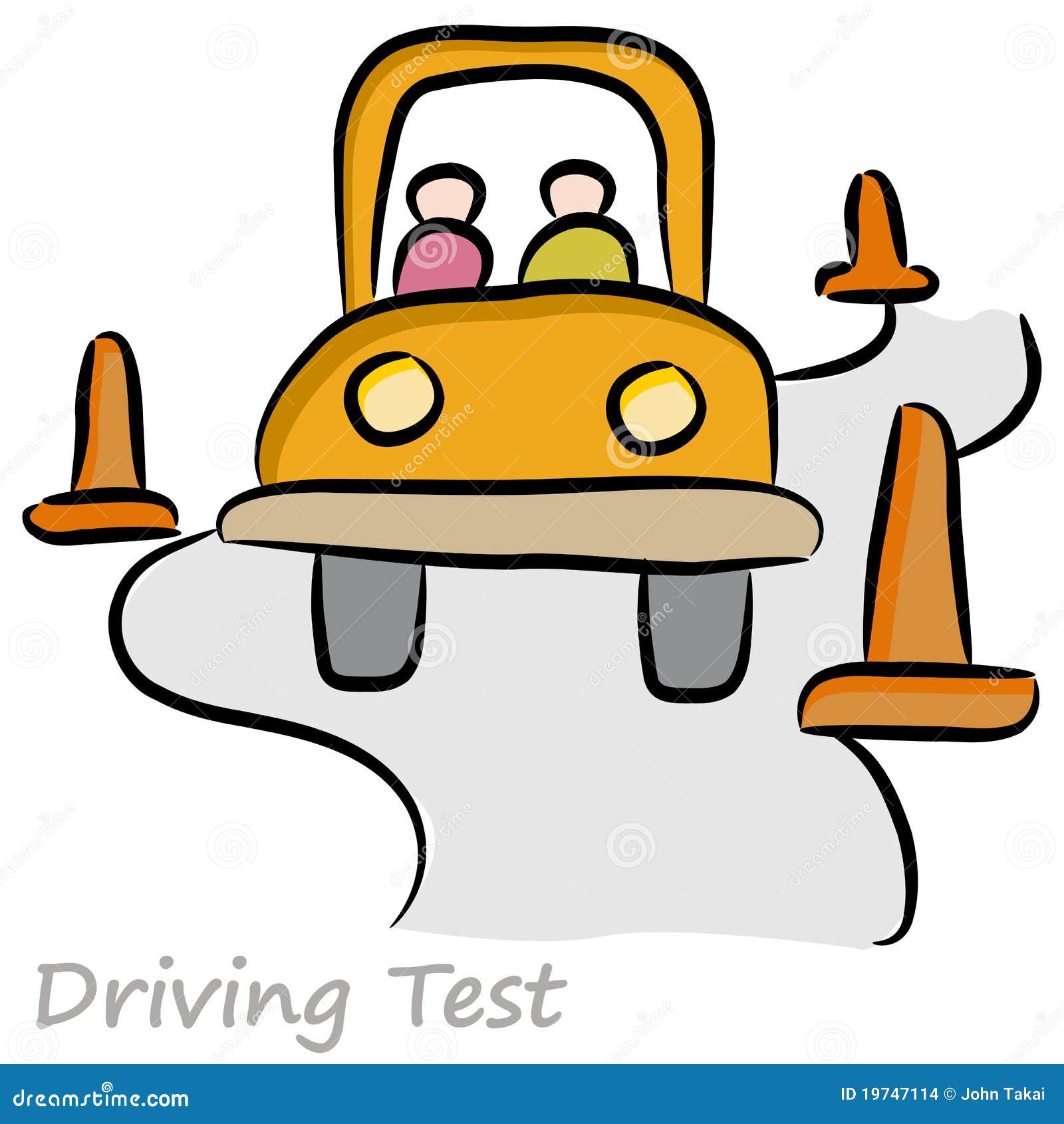 Driving Test Drawing Vector Illustration | CartoonDealer.com #19747114