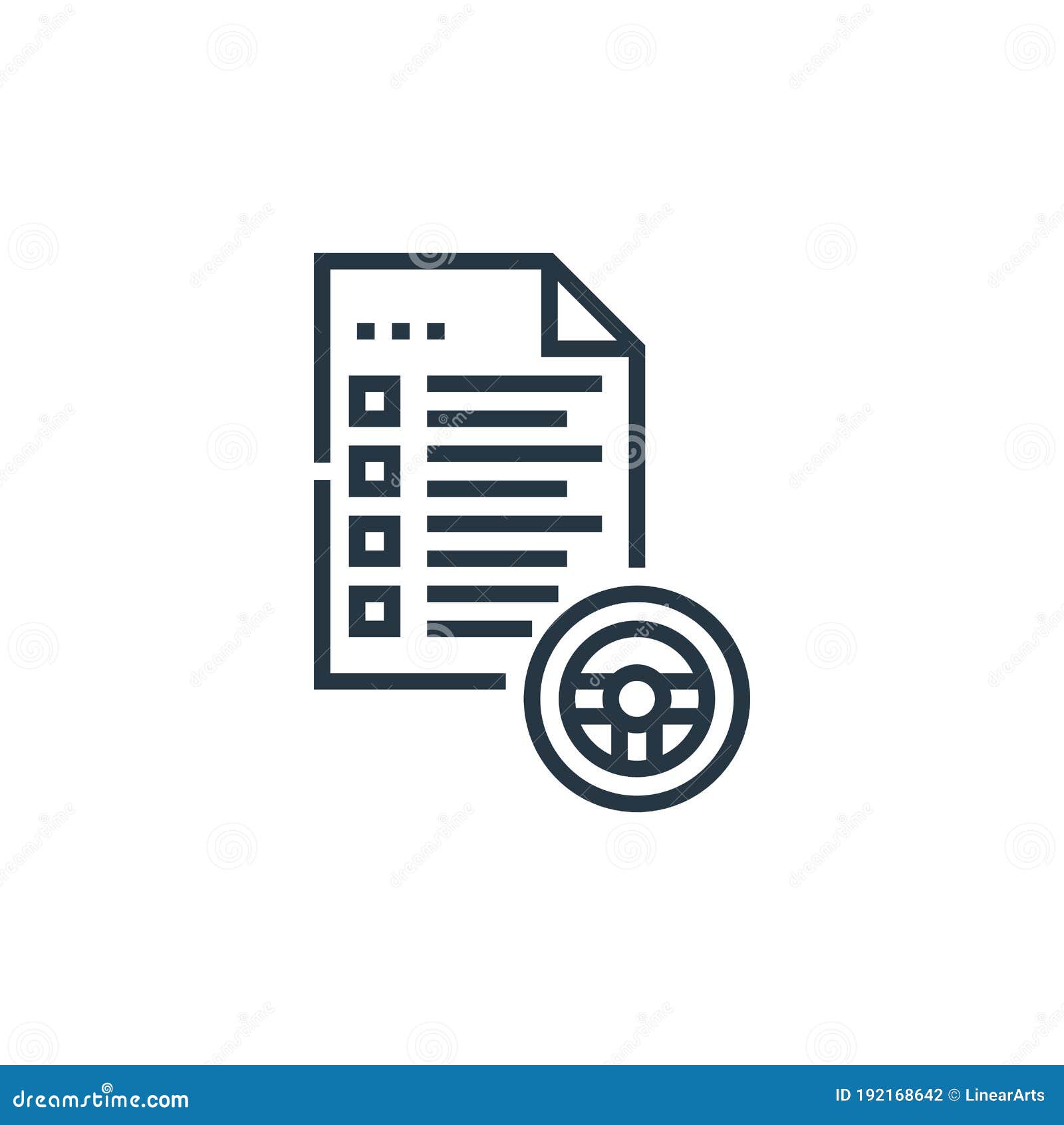 Driving Test Icon Vector from Driving School Concept. Thin Line ...