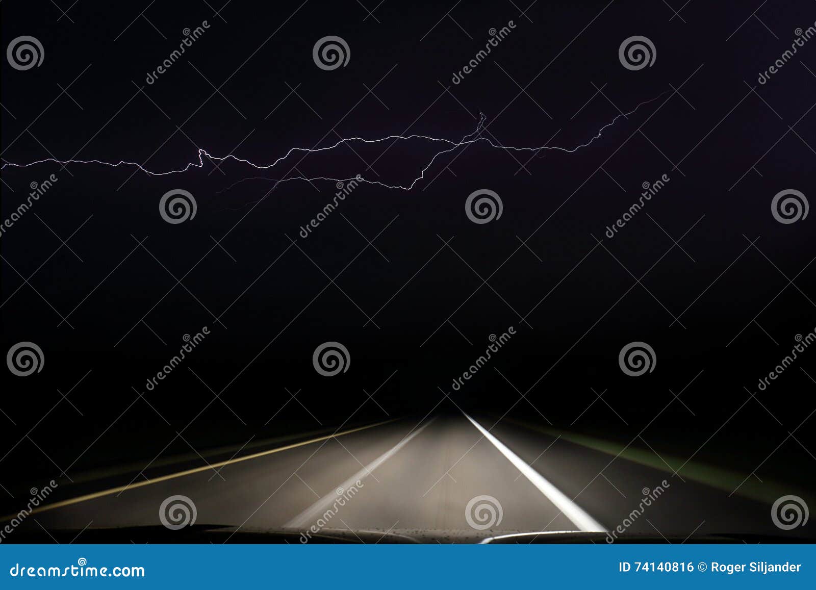 Driving into the Thunderstorm Stock Photo - Image of trip, interstate ...