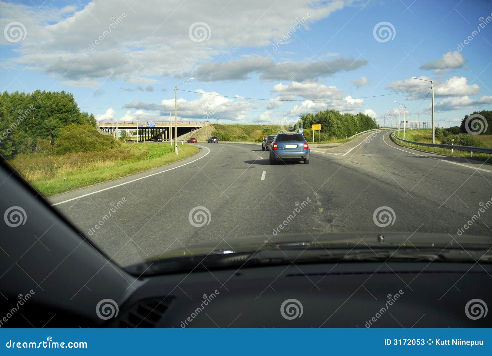 Driving To Freeway Junction Stock Image - Image of diverging, outdoors ...