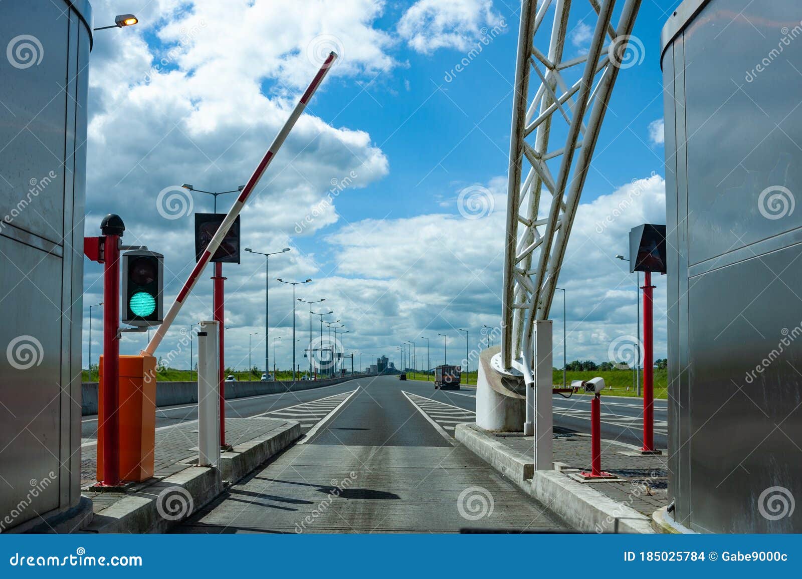Toll booth on the highway stock photo. Image of lane - 185025784