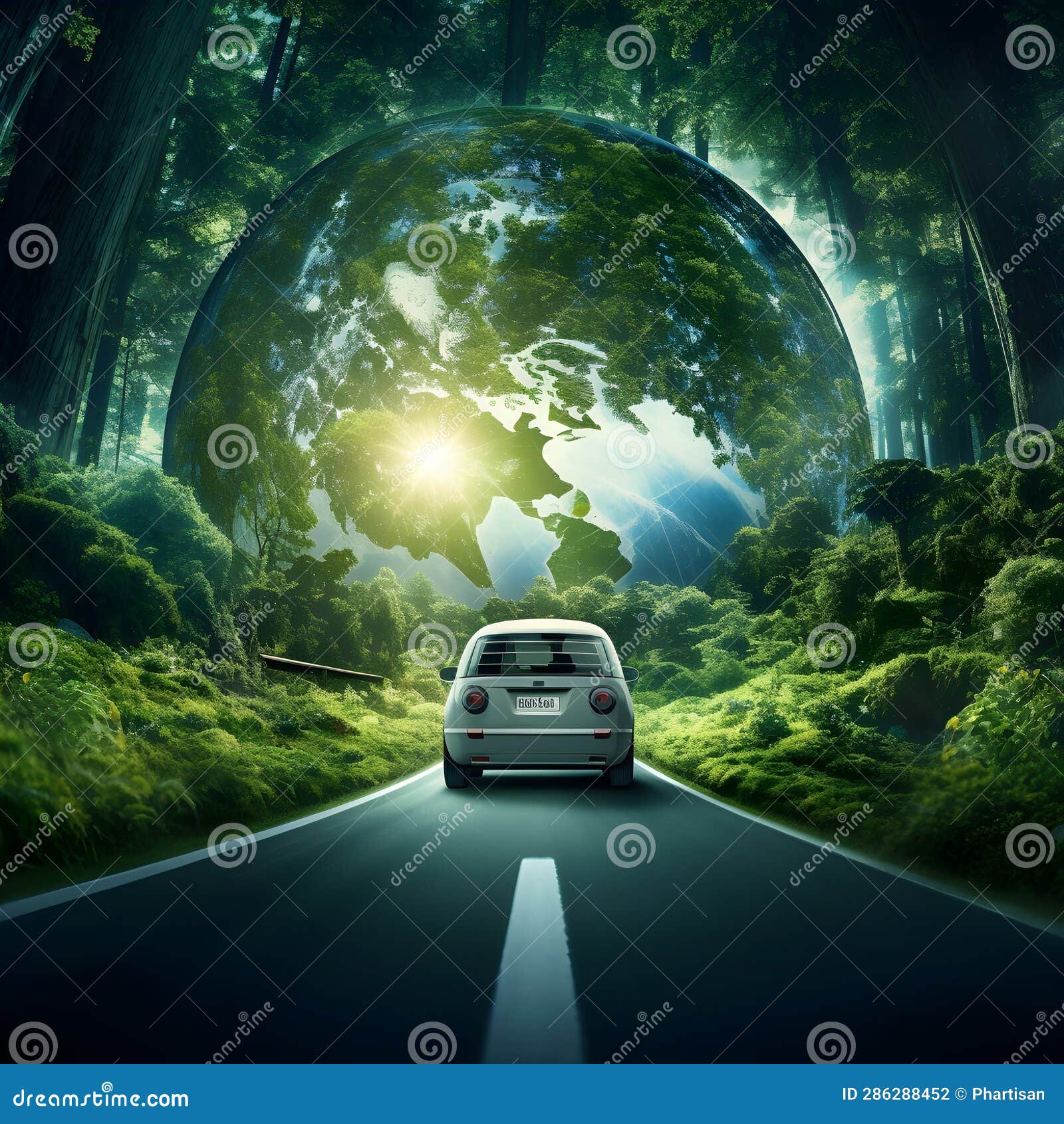 Driving Towards A Greener Future Stock Illustration Illustration Of