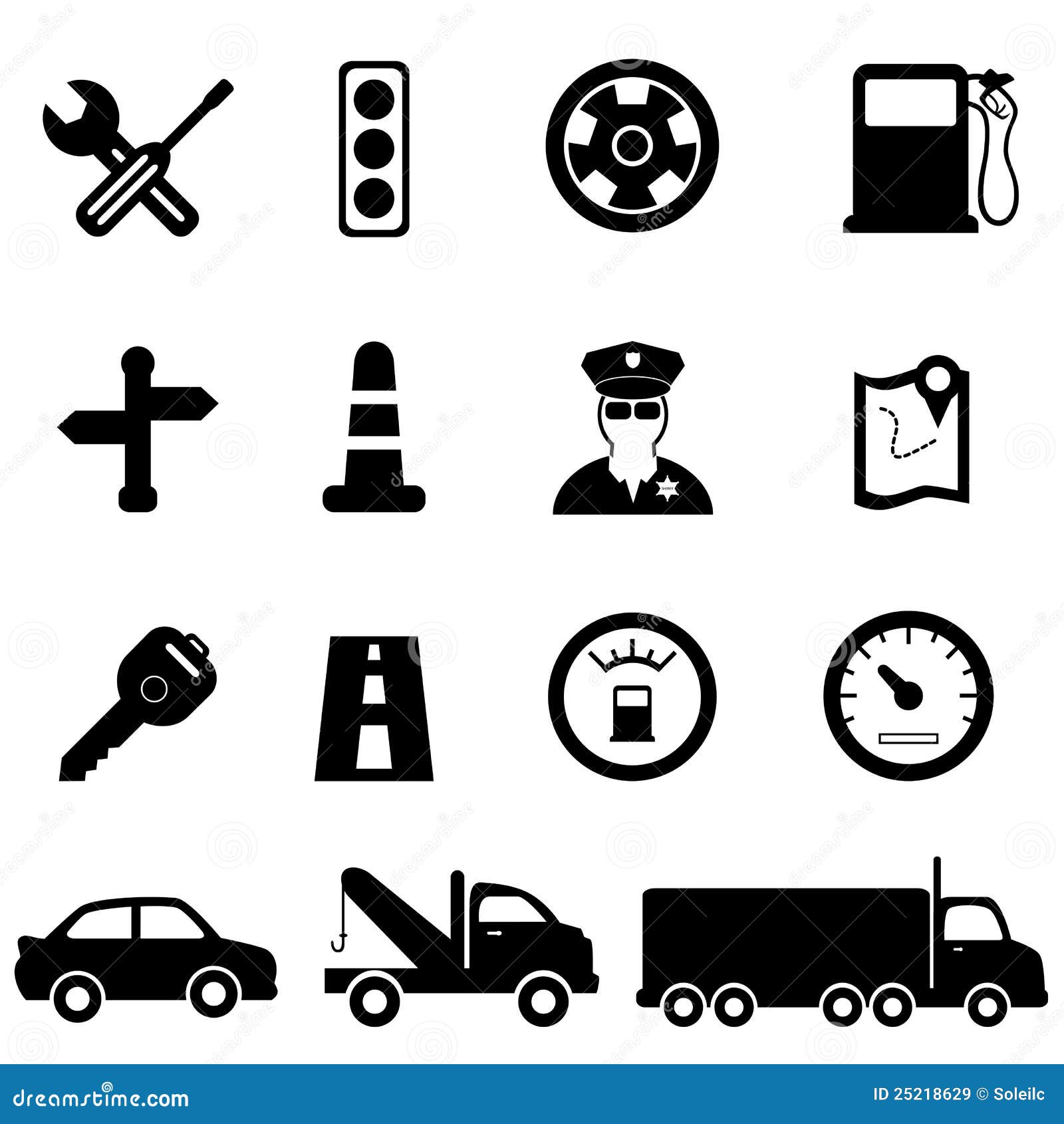 Driving and traffic icons stock vector. Illustration of design - 25218629