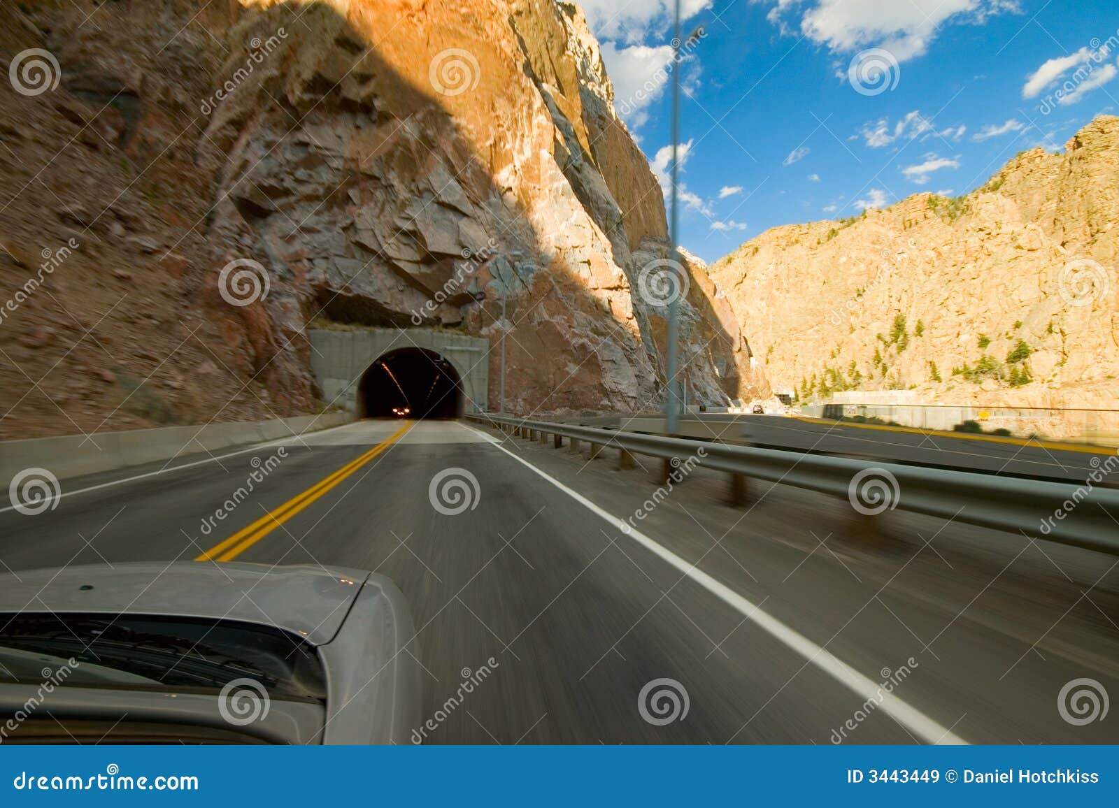 Driving into a Tunnel stock image. Image of mountain, cody - 3443449