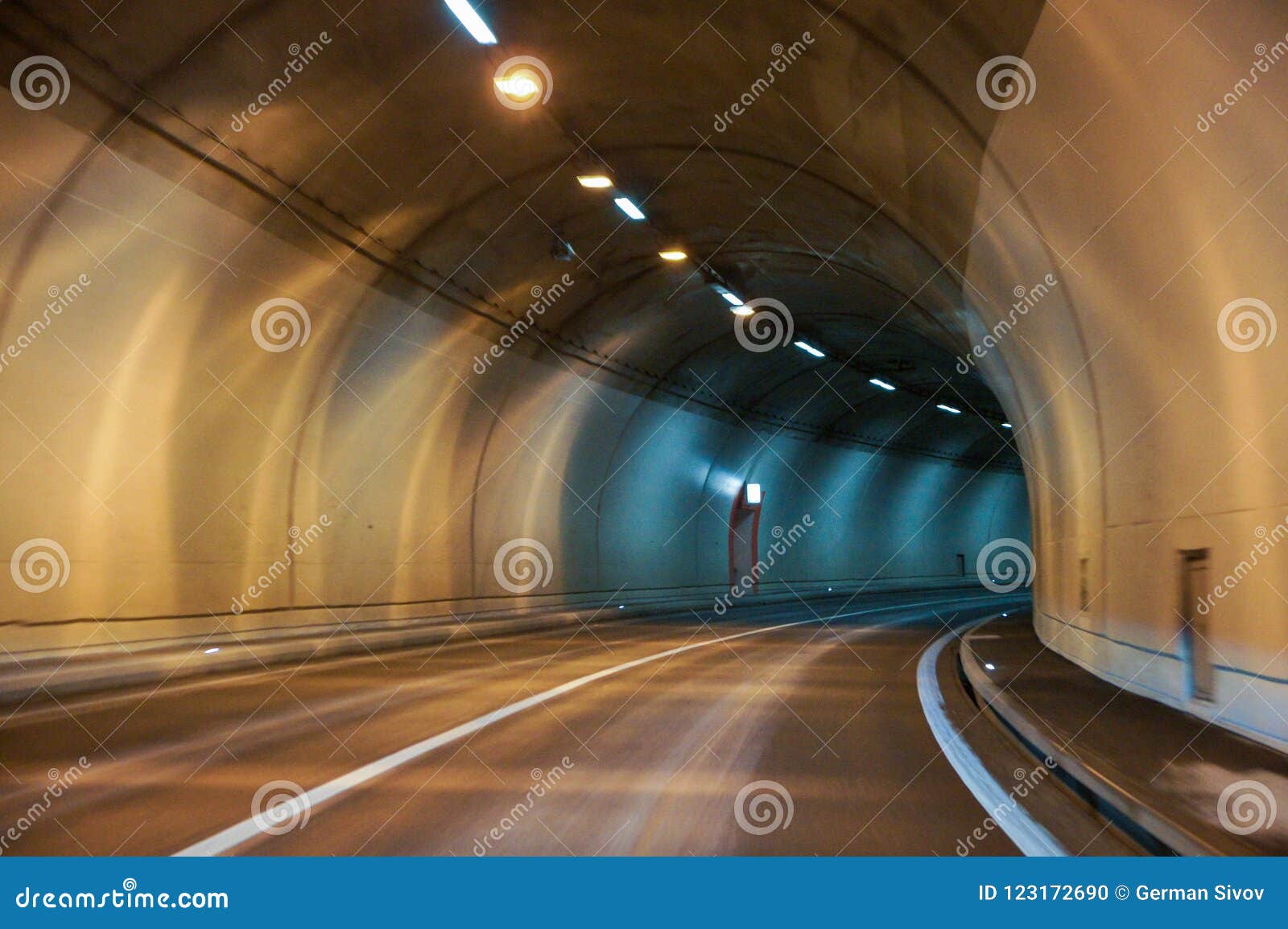 Driving through the Tunnel. Stock Photo - Image of movement, lines ...