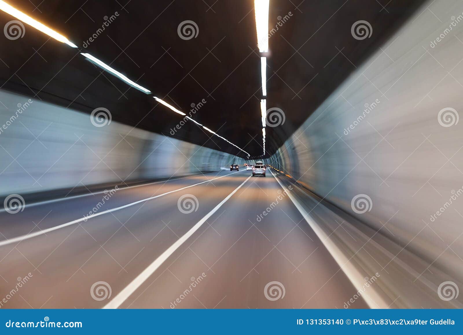 Driving in a tunnel stock photo. Image of italy, driving - 131353140