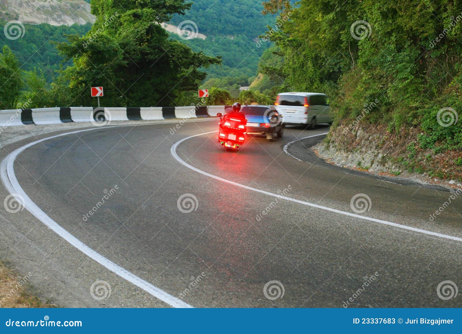 Driving on Twisting Road To Mountains Stock Image - Image of travel ...