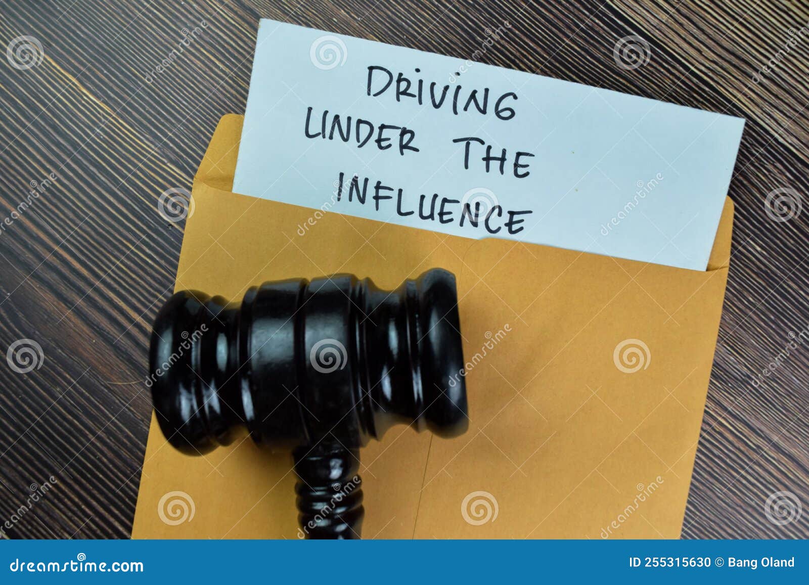 Driving Under the Influence Text on Document with Gavel Above Brown ...