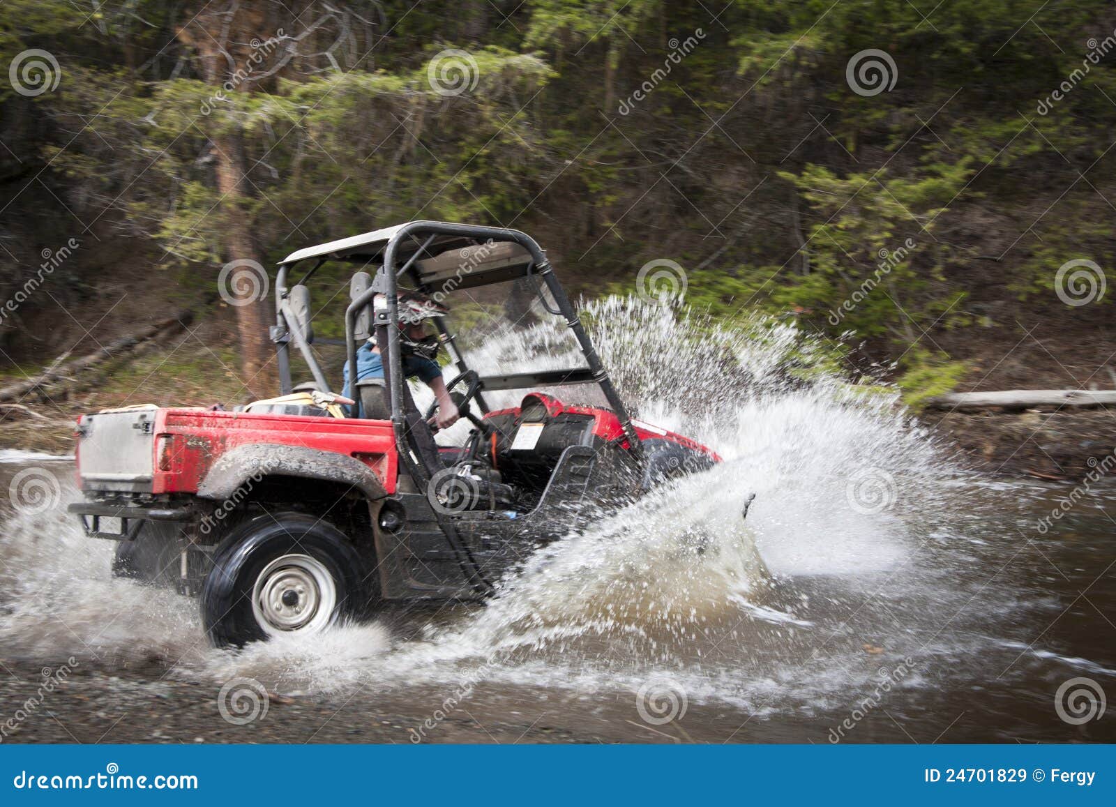 Driving UTV through Water Crossing Stock Image - Image of ...