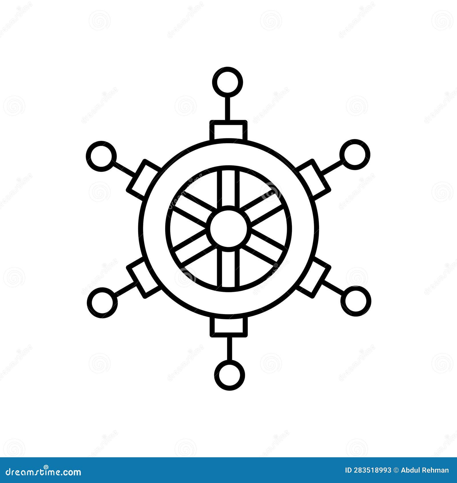 Driving Wheel Outline Vector Icon that Can Easily Edit or Modify. Stock ...