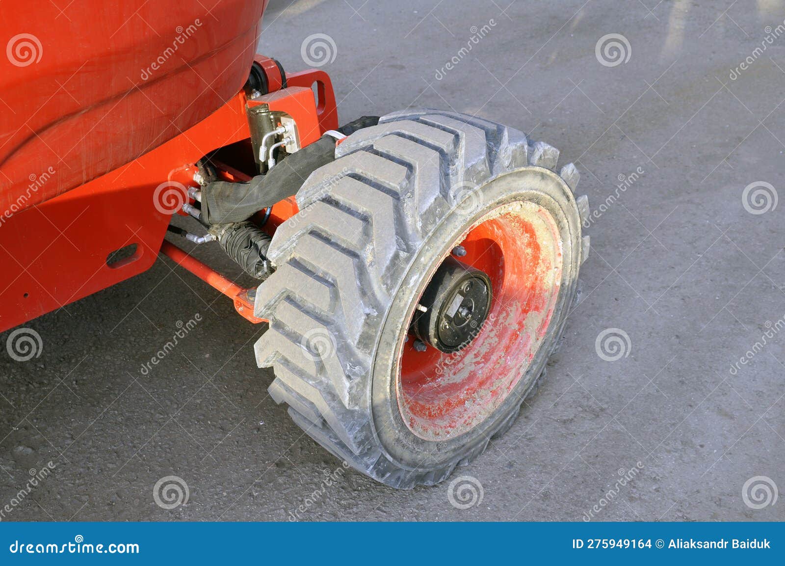 Driving Wheel of a Self-propelled Construction Hoist Stock Photo ...