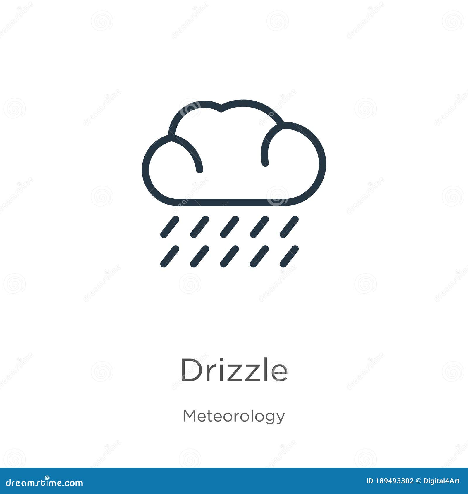 Drizzle Icon. Thin Linear Drizzle Outline Icon Isolated on White ...