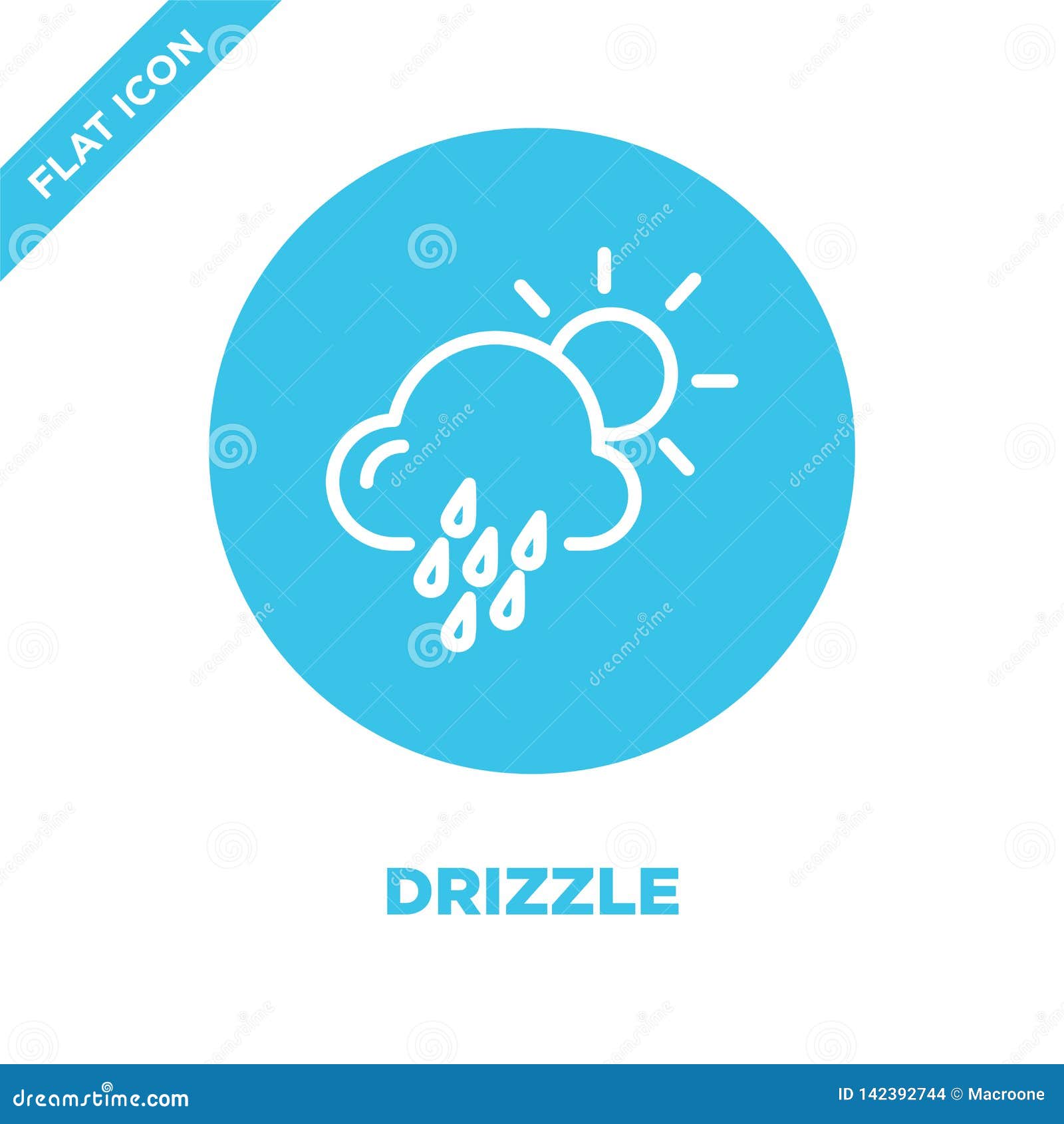 Drizzle Icon Vector from Weather Collection. Thin Line Drizzle Outline ...