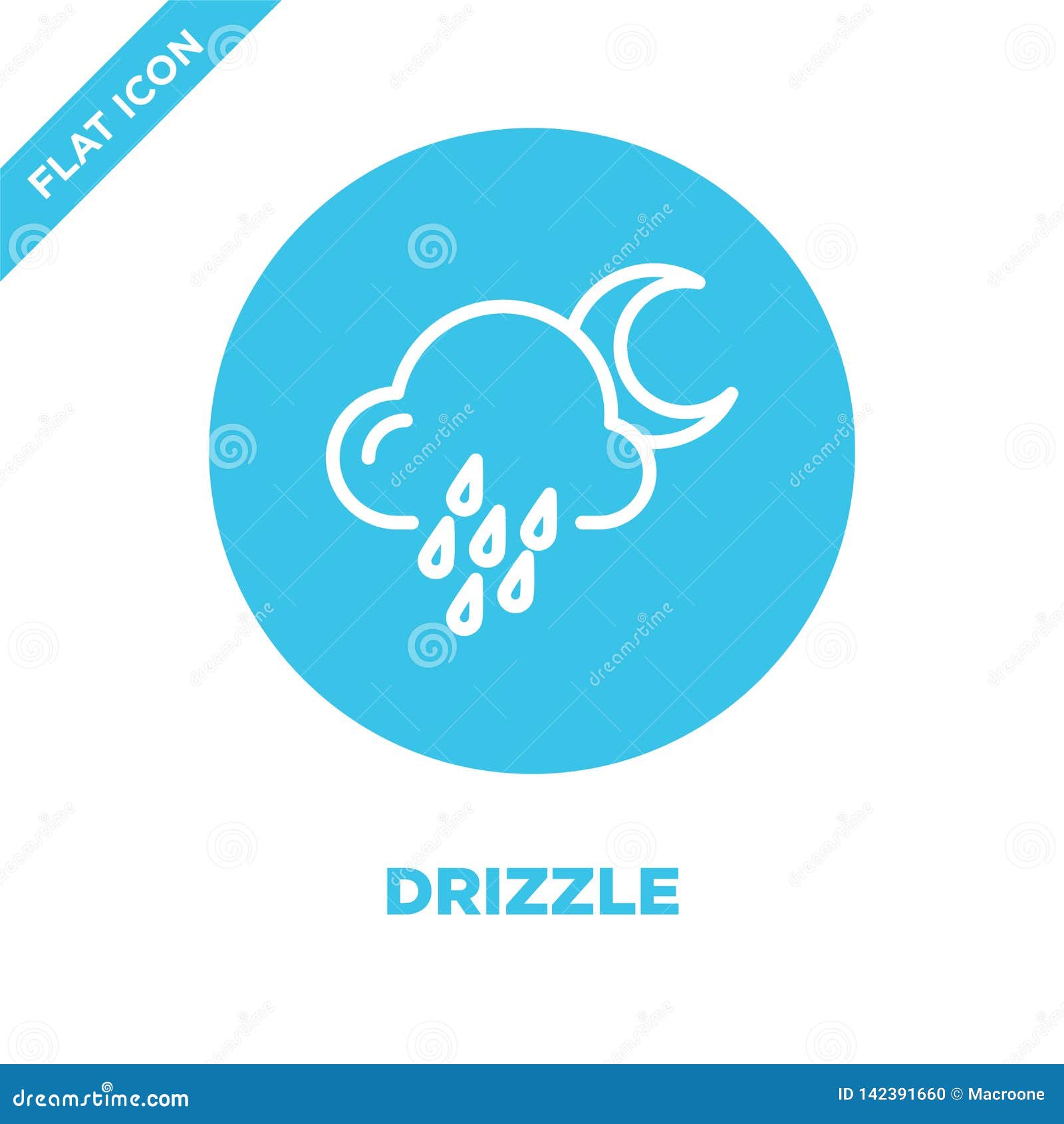 Drizzle Icon Vector from Weather Collection. Thin Line Drizzle Outline ...