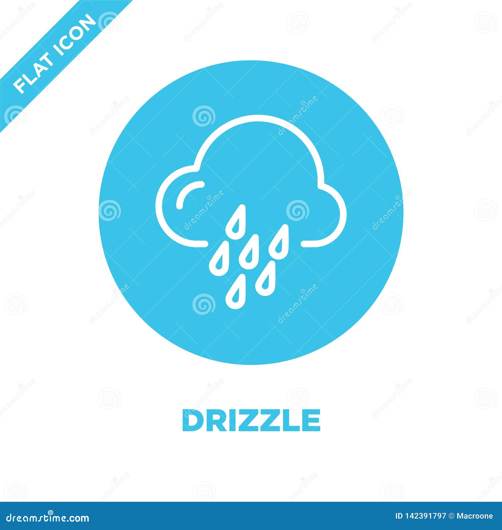 Drizzle Icon Vector from Weather Collection. Thin Line Drizzle Outline ...