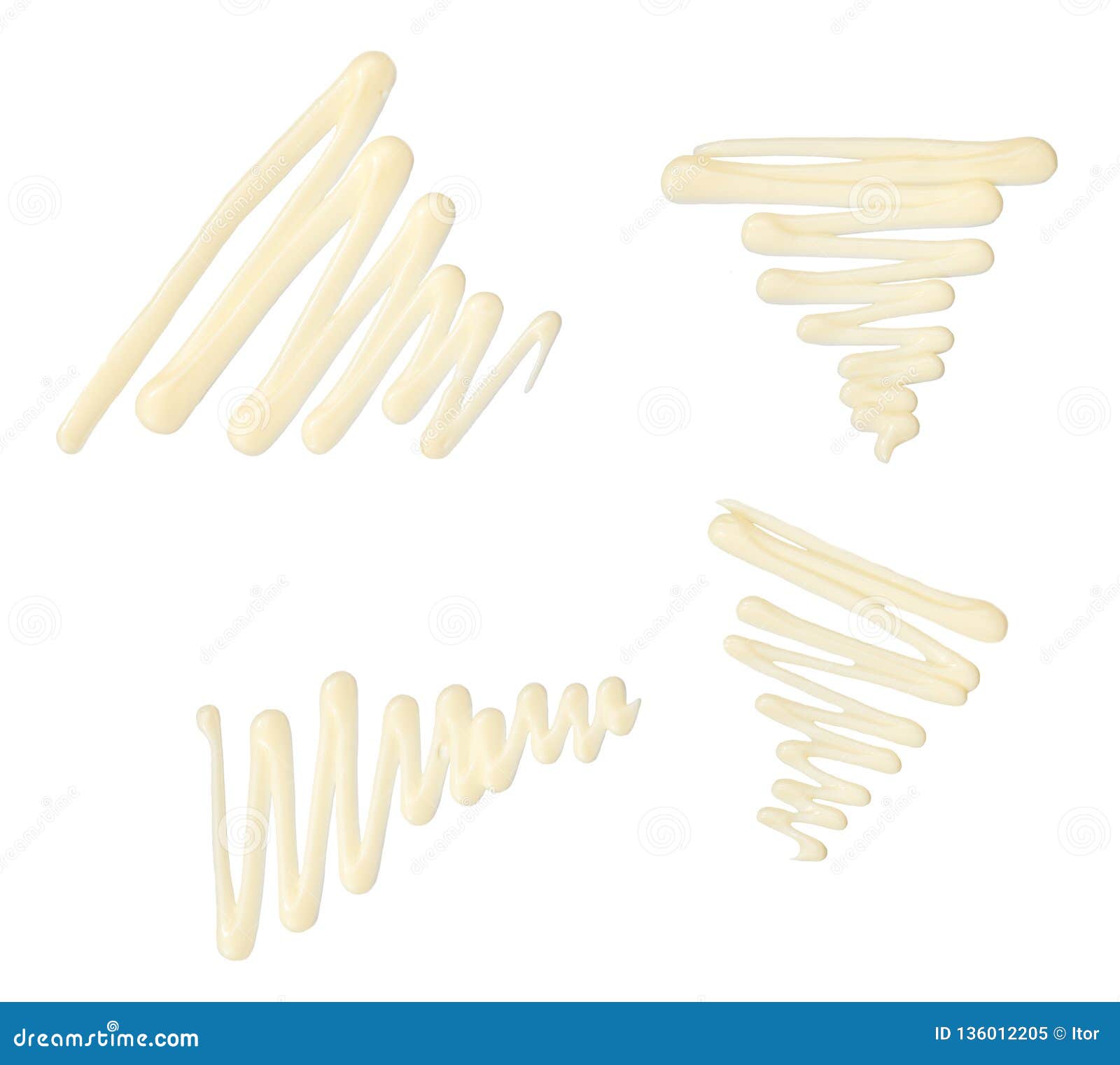 Drizzle Mayonnaise Sauce Isolated on White Background,top View Stock ...