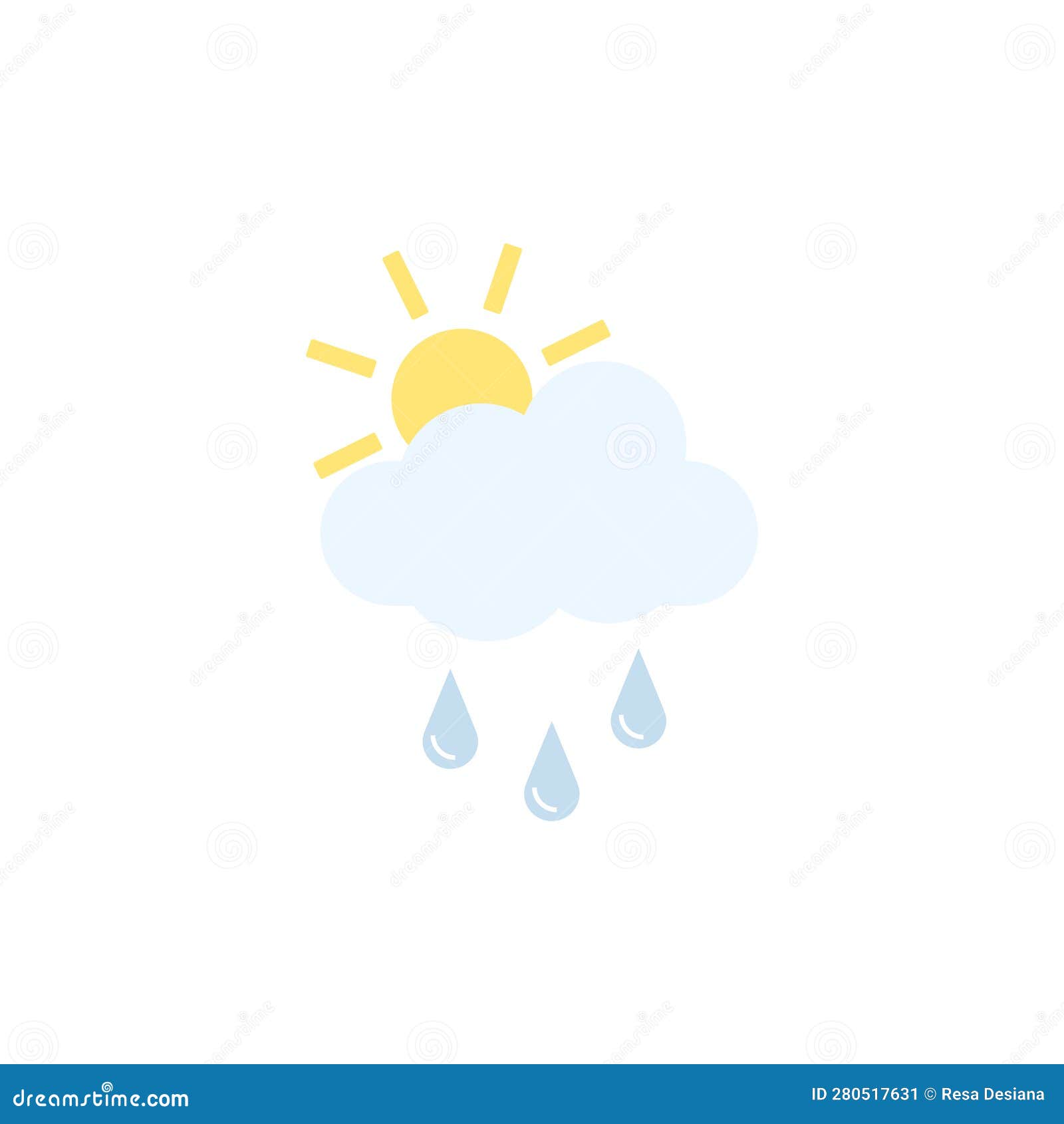 Drizzle Sunny Weather Icon Vector | CartoonDealer.com #280517631