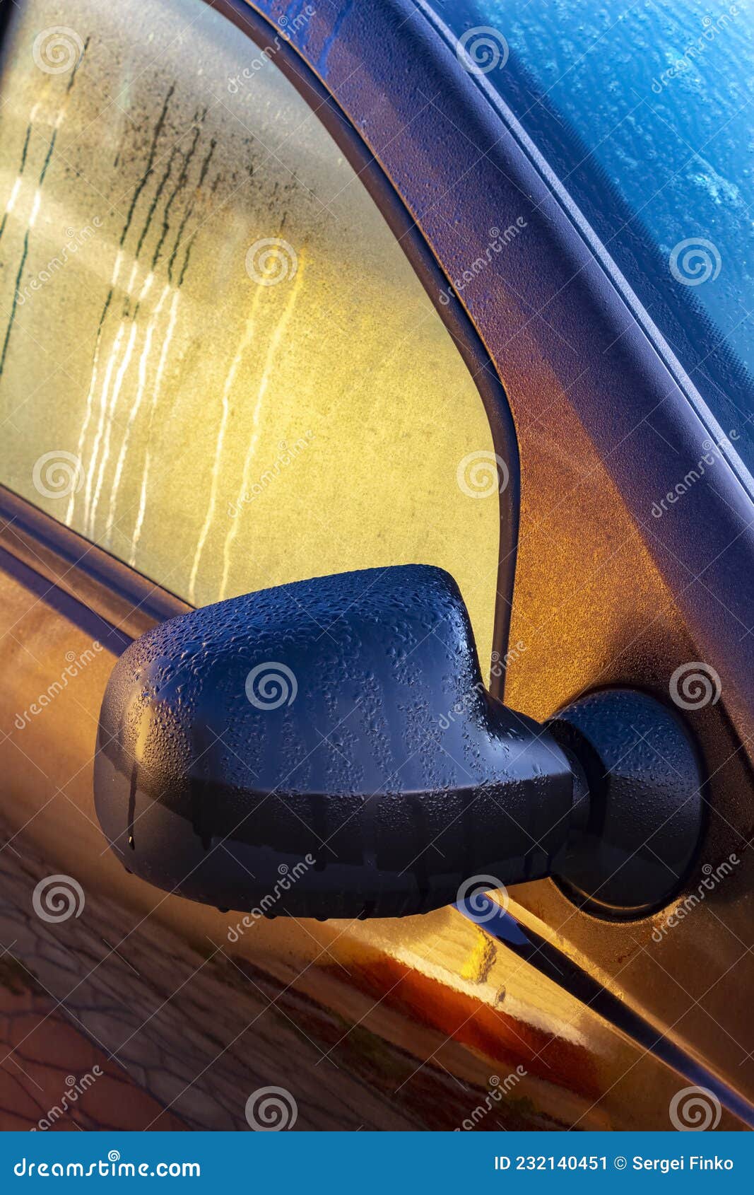 Drizzle on the Surface of the Car Stock Image - Image of mirror, drip ...