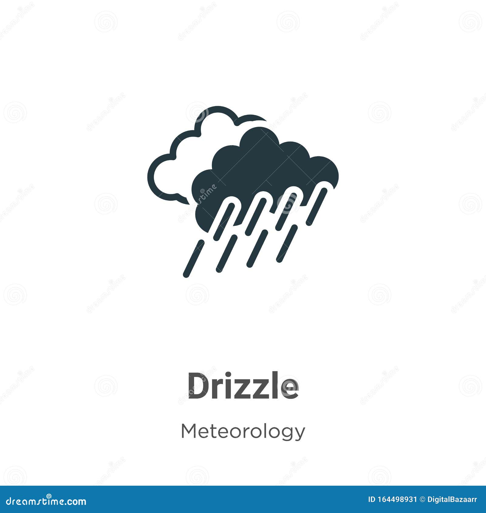 Drizzle Vector Icon On White Background. Flat Vector Drizzle Icon ...