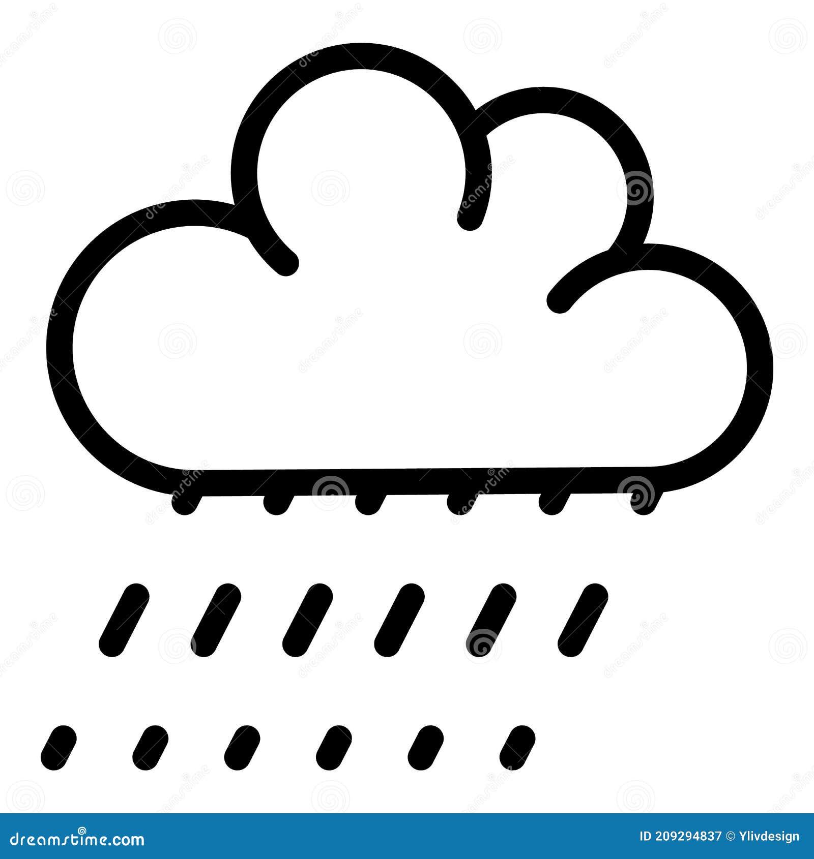 Drizzle Weather Icon, Outline Style Stock Vector - Illustration of ...