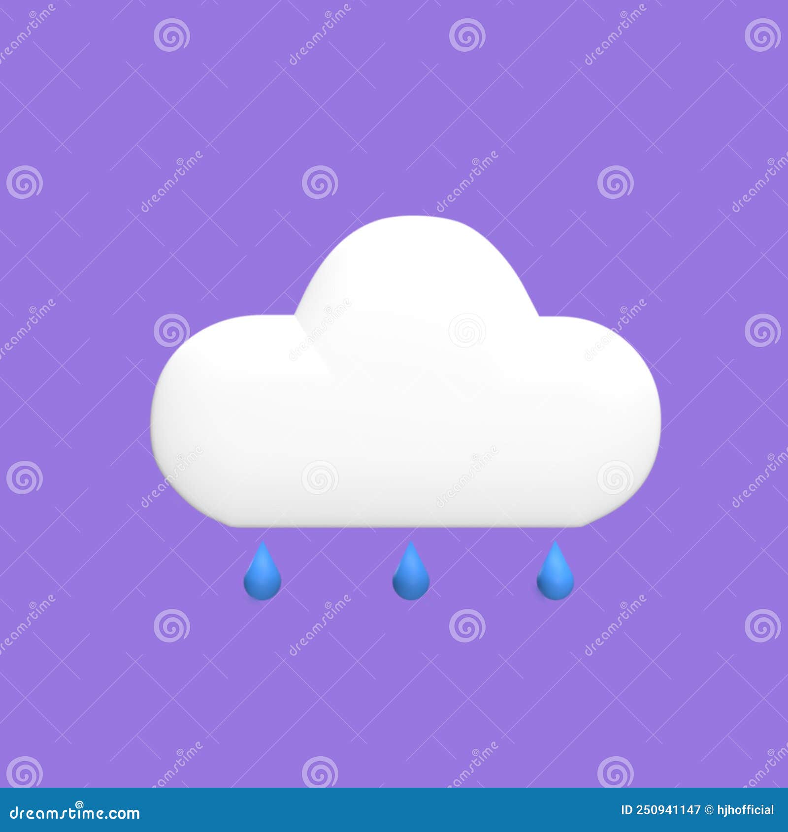 Drizzling 3d Icon Model Cartoon Style Concept. Render Illustration ...