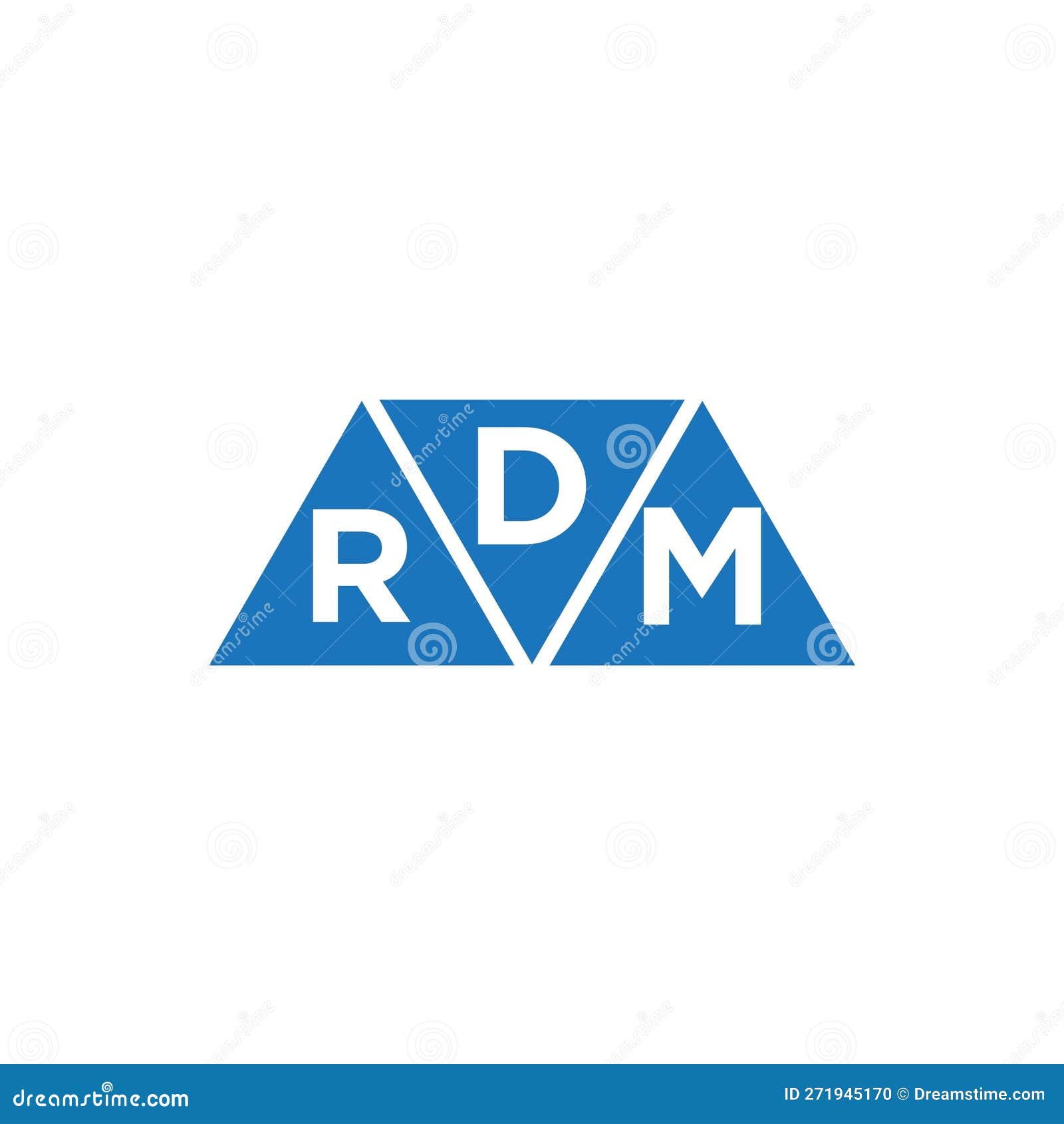 DRM 3 Triangle Shape Logo Design on White Background. DRM Creative ...